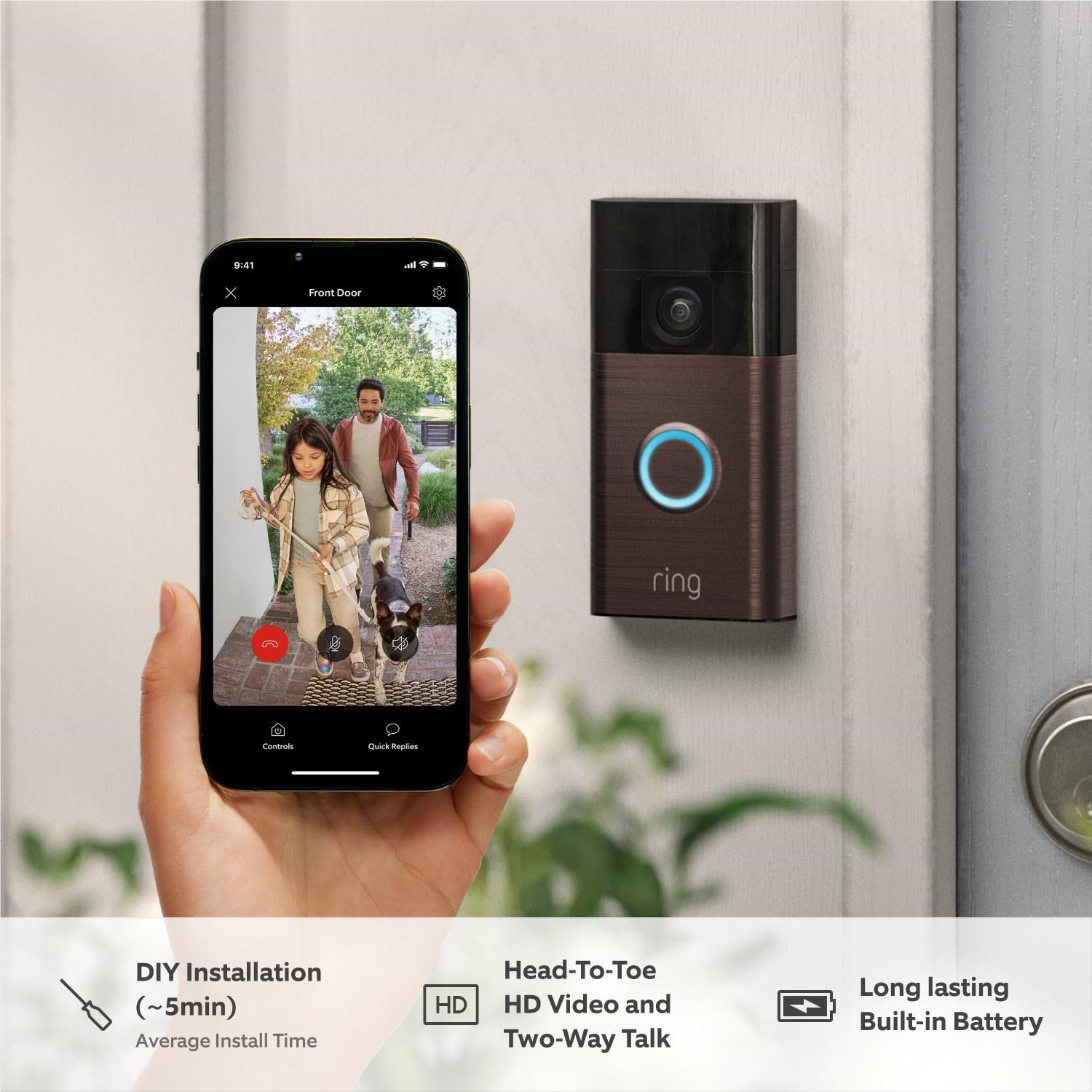 Video Doorbells - RING BATTERY VIDEO DOORBELL BRONZE - JB Corporate ...