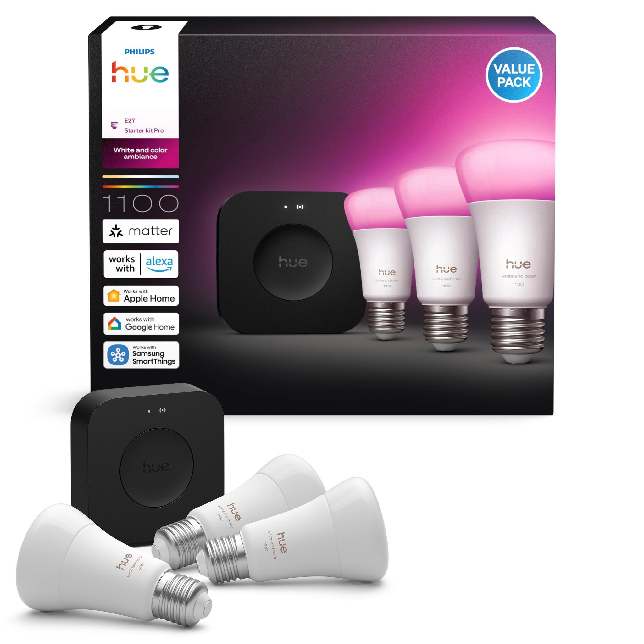 Smart Lighting - PHILIPS HUE E27 A60 WCA 3PK PRO KIT - JB Corporate ...
